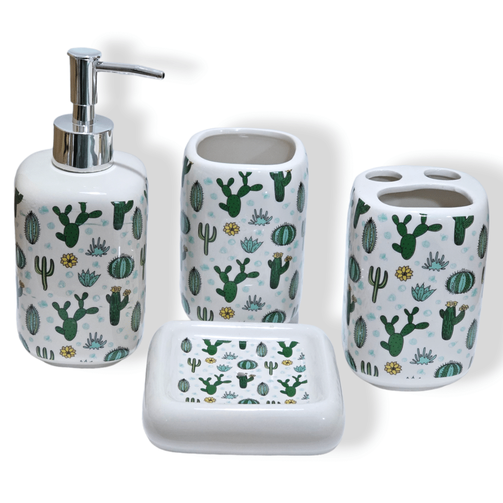 Set Baño Cactus x 4 Piezas – OSSIL Envases